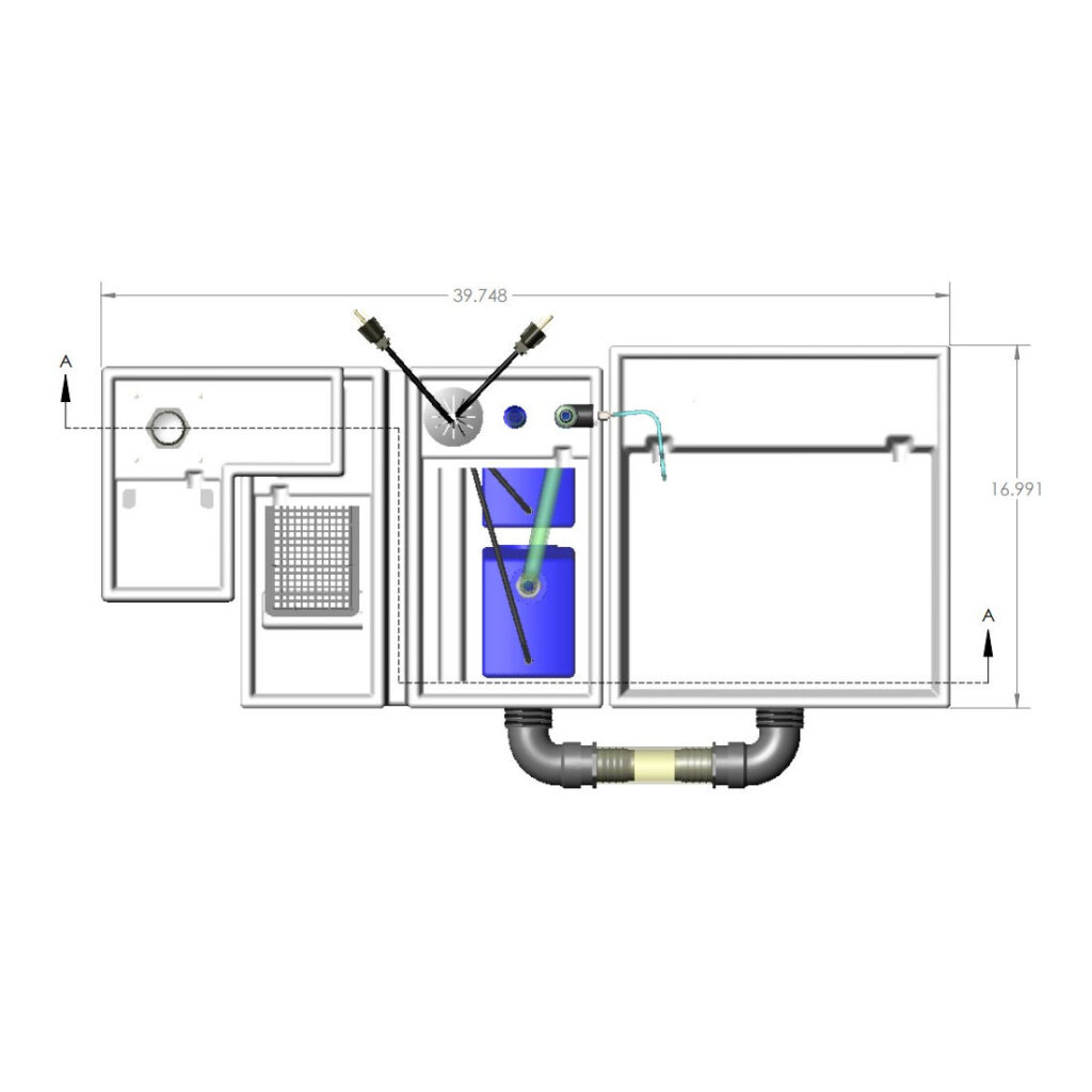 1200GPH Low Profile 40 Aquarium Sump Package - Custom Aquariums